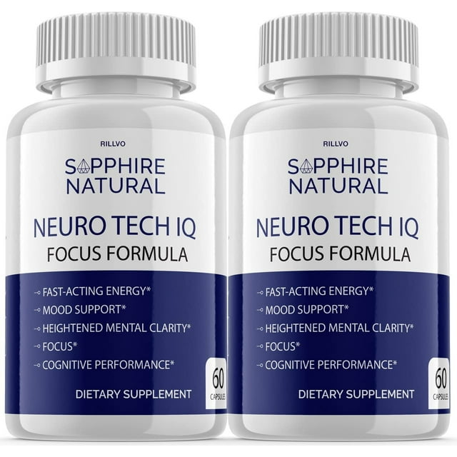 Neuro Tech IQ Brain Supplement Capsules - 2 Pack, 120 Count, Memory ...