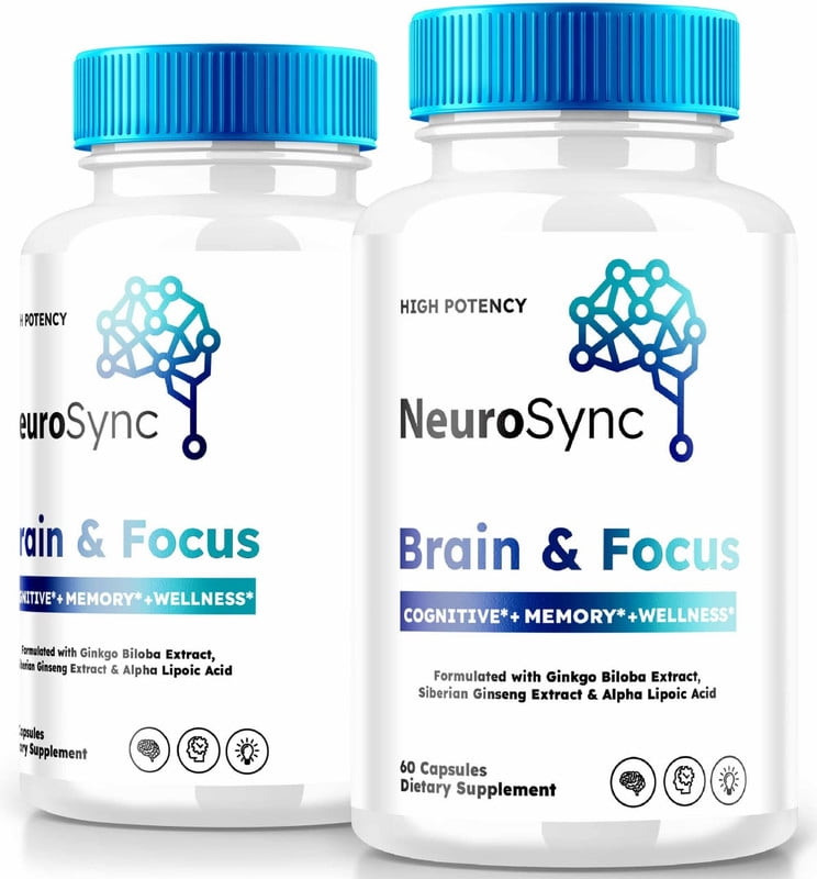 (2 Pack) NeuroSync Brain and Focus Capsules, Neuro Sync Advanced Formula Dietary Supplement ...