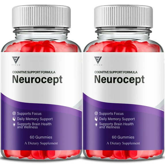 (2 Pack) Neurocept Brain Supplement Neuro Cept Premium Memory Gummies ...