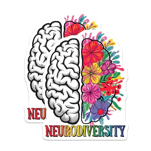 (2 Pack) Neurodiversity Magnets Magnets - Colorful Brain Design ...