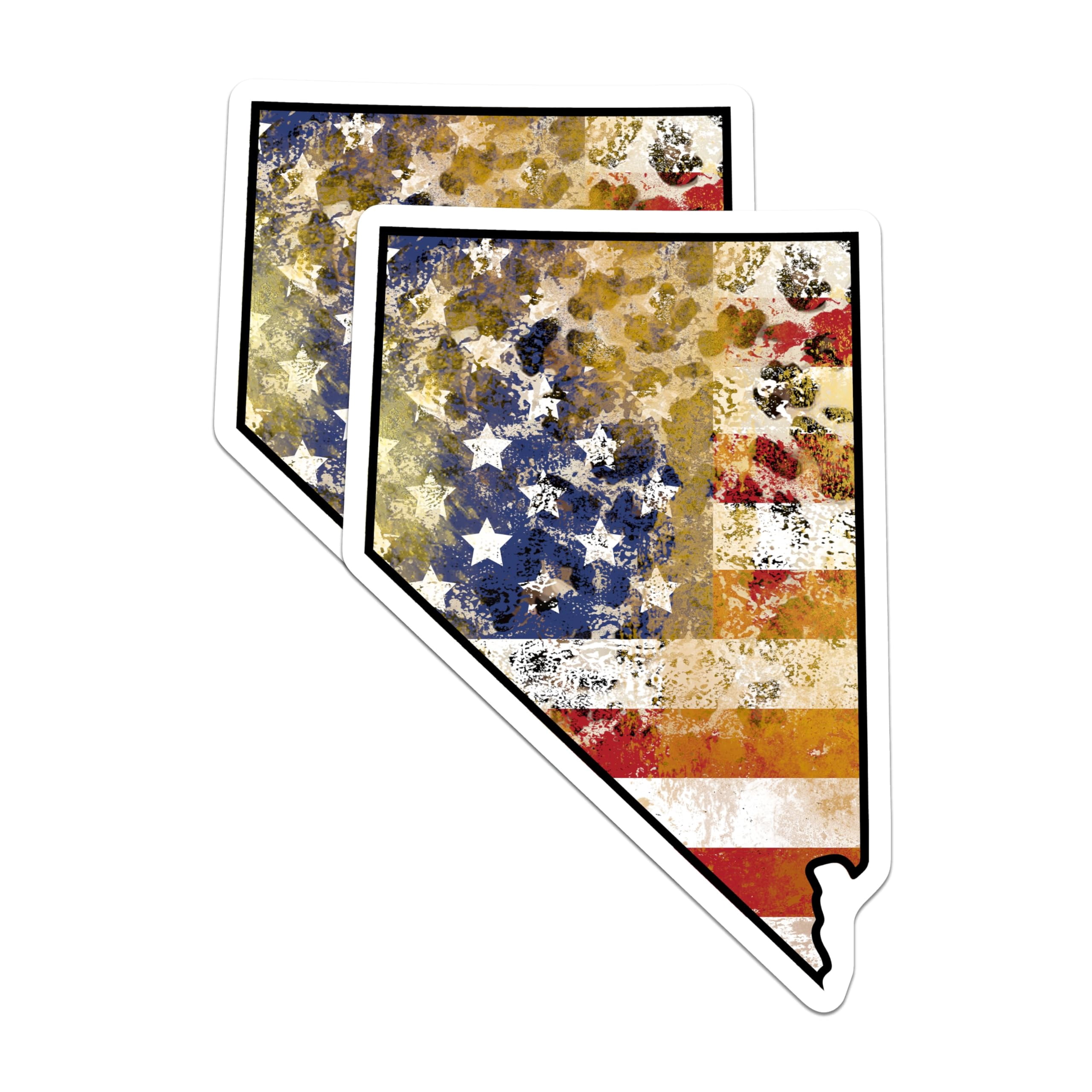 (2 Pack) Nevada American Flag Stickers - Distressed Nevada - State ...
