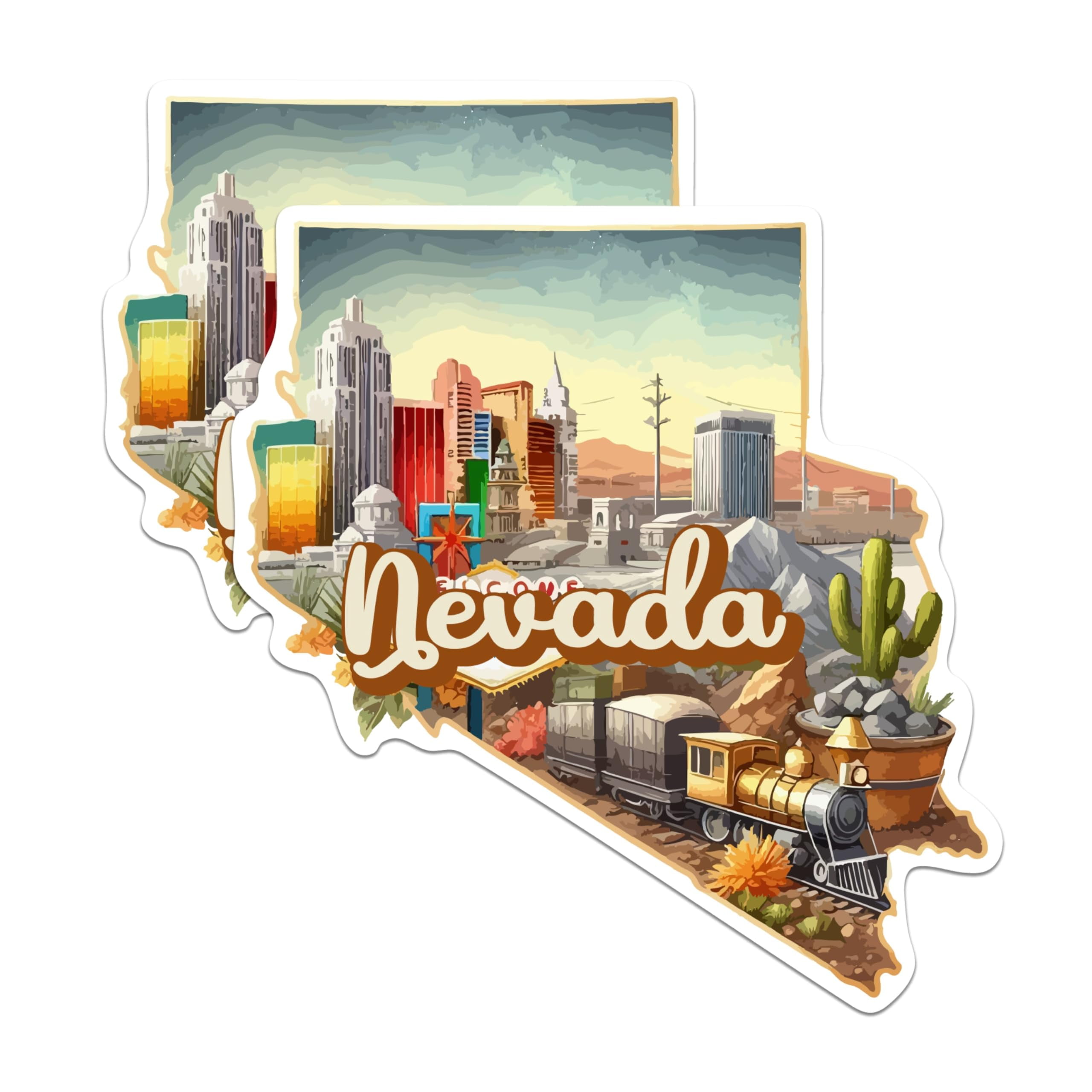 (2 Pack) Nevada State Shape Stickers - NV State Sticker - Choose from ...