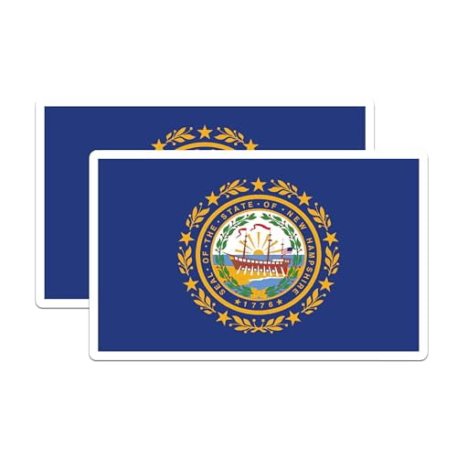 (2 Pack) New Hampshire State Flag Stickers - NH State Flag Sticker ...
