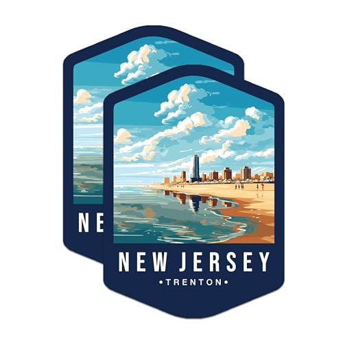 (2 Pack) New Jersey State and Capitol Magnets - NJ State Magnet ...