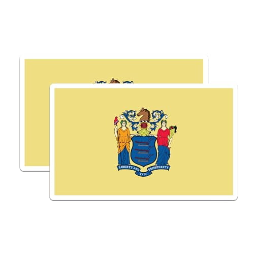 (2 Pack) New Jersey State Flag Stickers - NJ State Flag Sticker ...