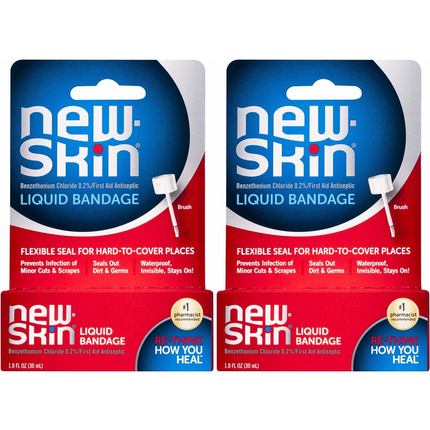New-Skin First Aid Antiseptic Liquid Bandage - 2 Pack, Wound Treatment ...