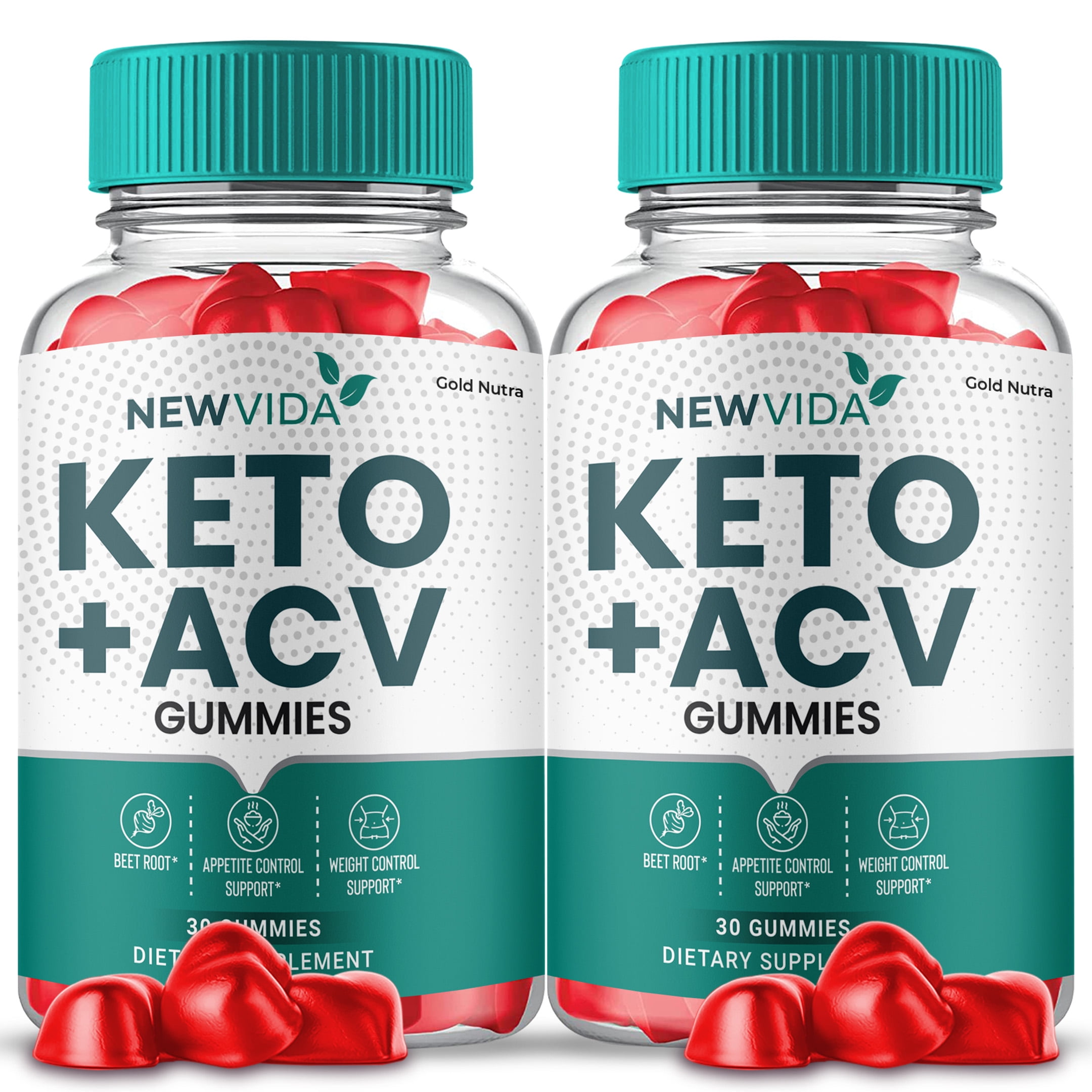 (2 Pack) New Vida Keto ACV Gummies, Apple Cider Vinegar, Max Strength ...