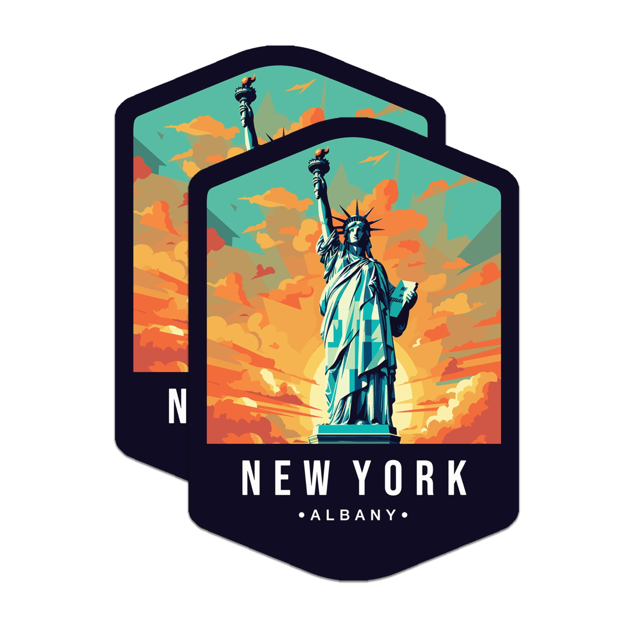 (2 Pack) New York State and Capitol Stickers - NY State Sticker ...