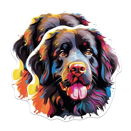 (2 Pack) Newfoundland Dog Breed Stickers - 5 Inches On Longest Side ...
