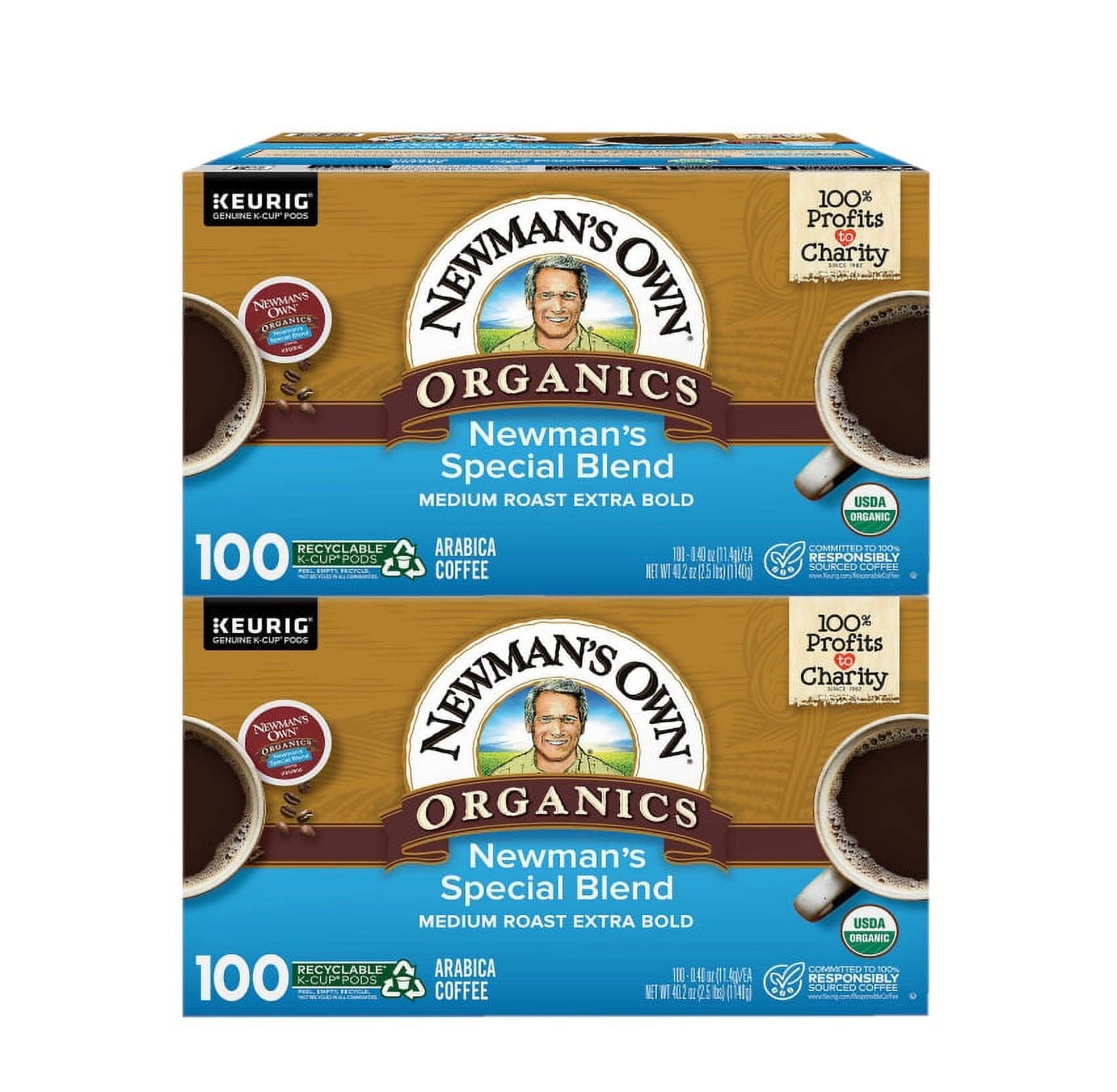 2 Pack Newman's Own Organic Special Blend Coffee, 100 Count K-Cup Pods ...