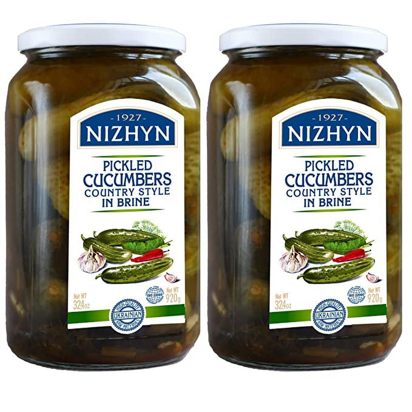 2 Pack Nezhin Pickled Cucumbers Country Style In Brine Raw Materials ...