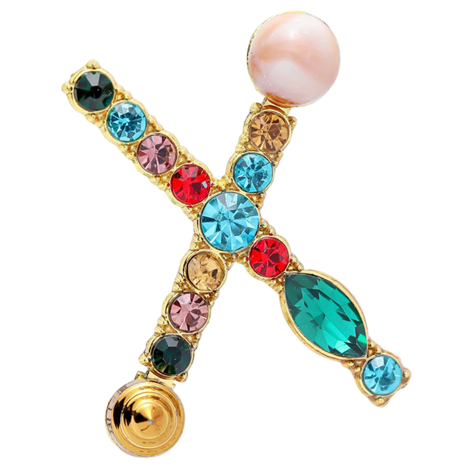 (2-Pack) Nice Letter Brooch and Bow Pin Nice Colored Turquoise Brooch ...