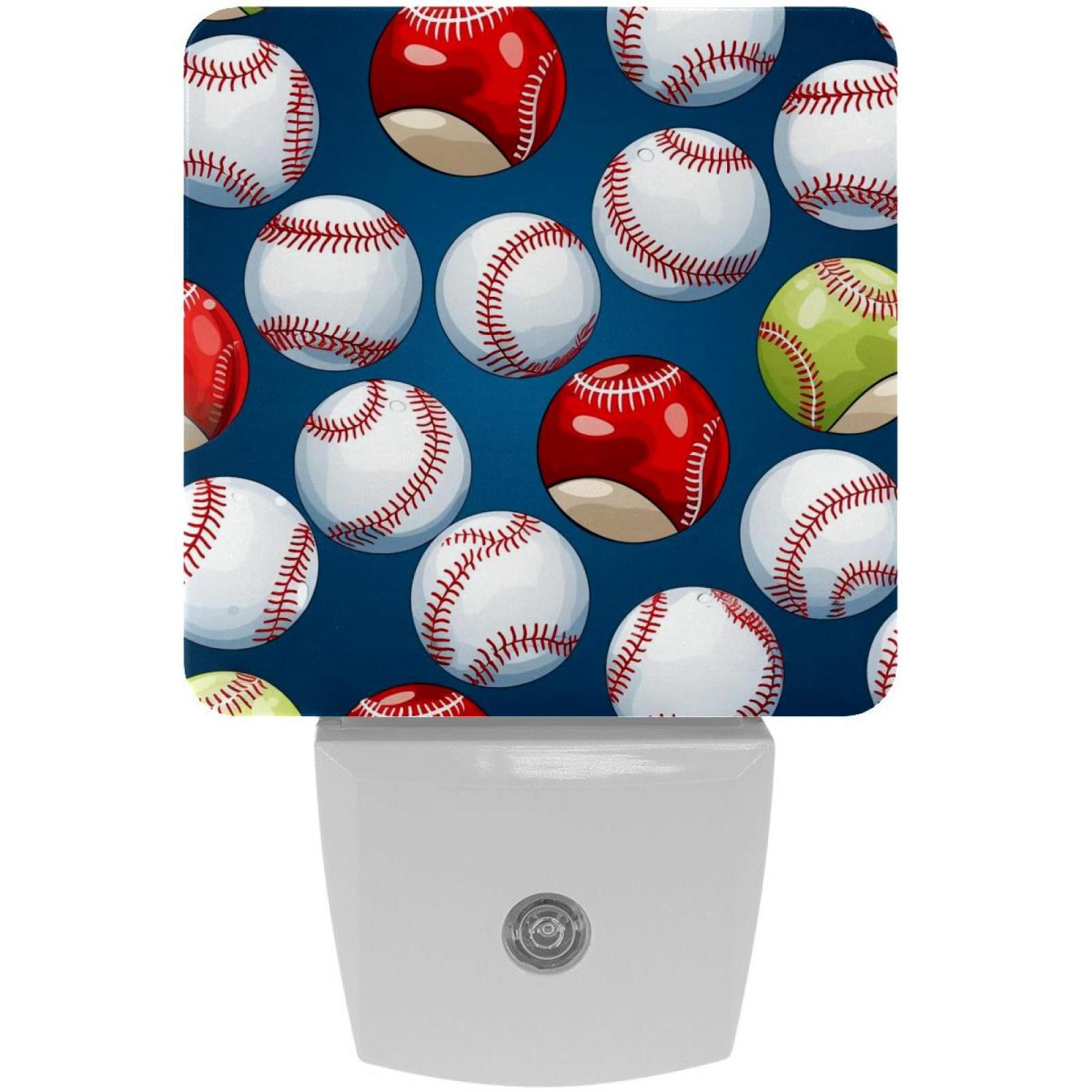 2 Pack Night Light for Kids, Baseball Pattern Night Light Plug into ...
