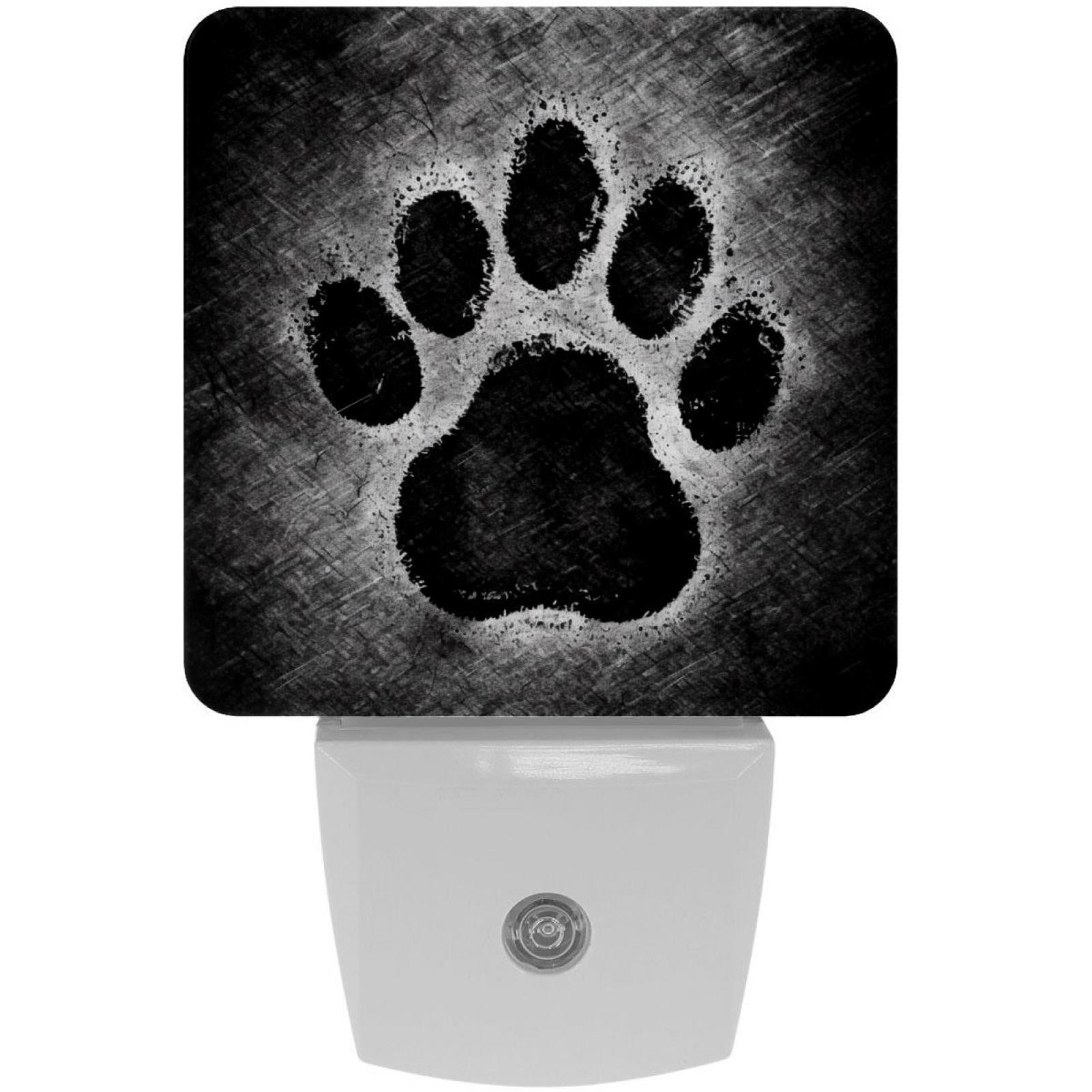 2 Pack Night Light for Kids, Black Paw Prints Night Light Plug into ...