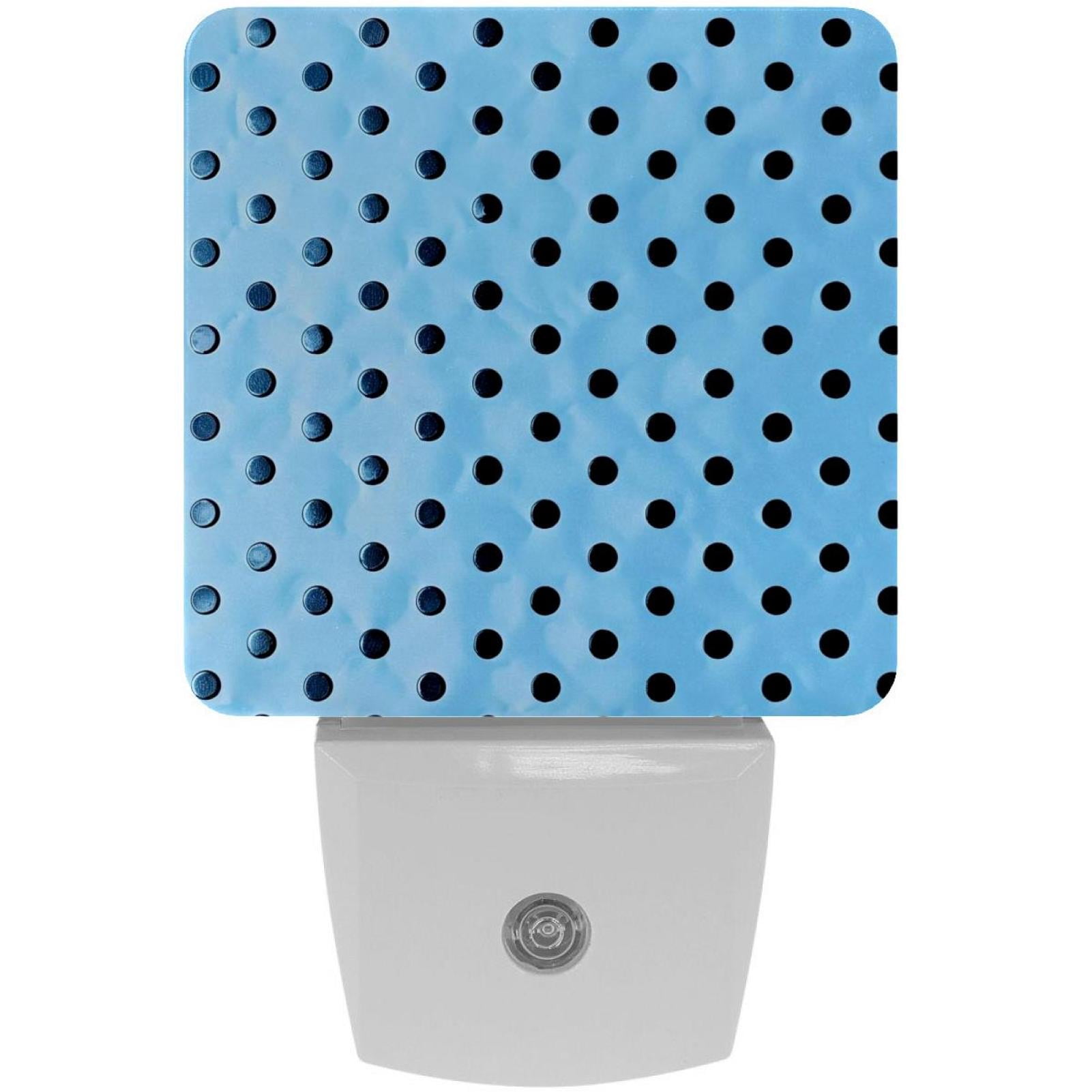2 Pack Night Light for Kids, Black Polka Dot Blue Background Night ...