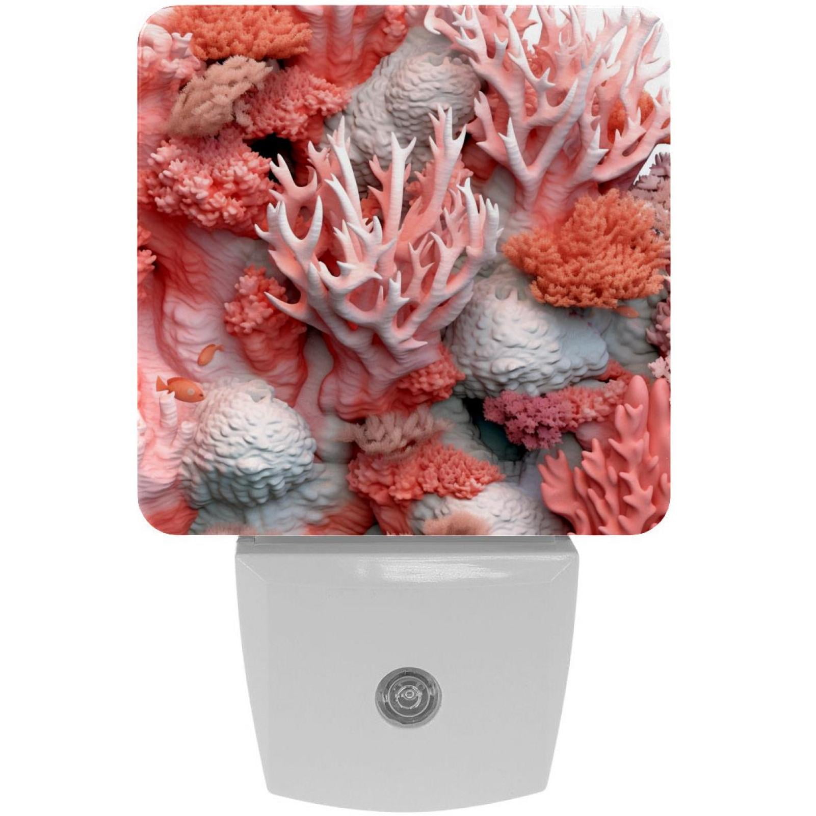 2 Pack Night Light for Kids, Charming Coral Night Light Plug into Wall ...