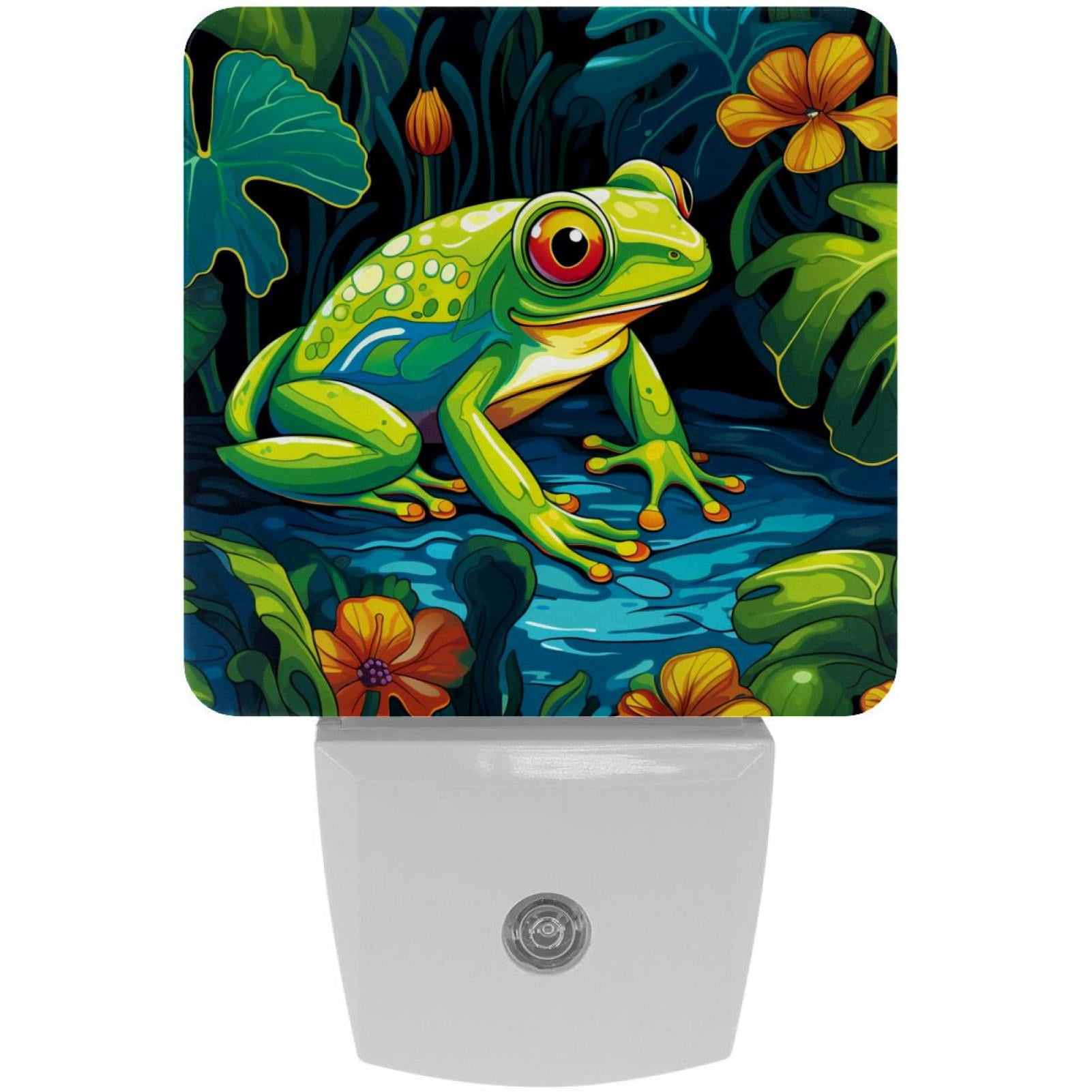 2 Pack Night Light for Kids, Frog Cute Pattern Night Light Plug into ...