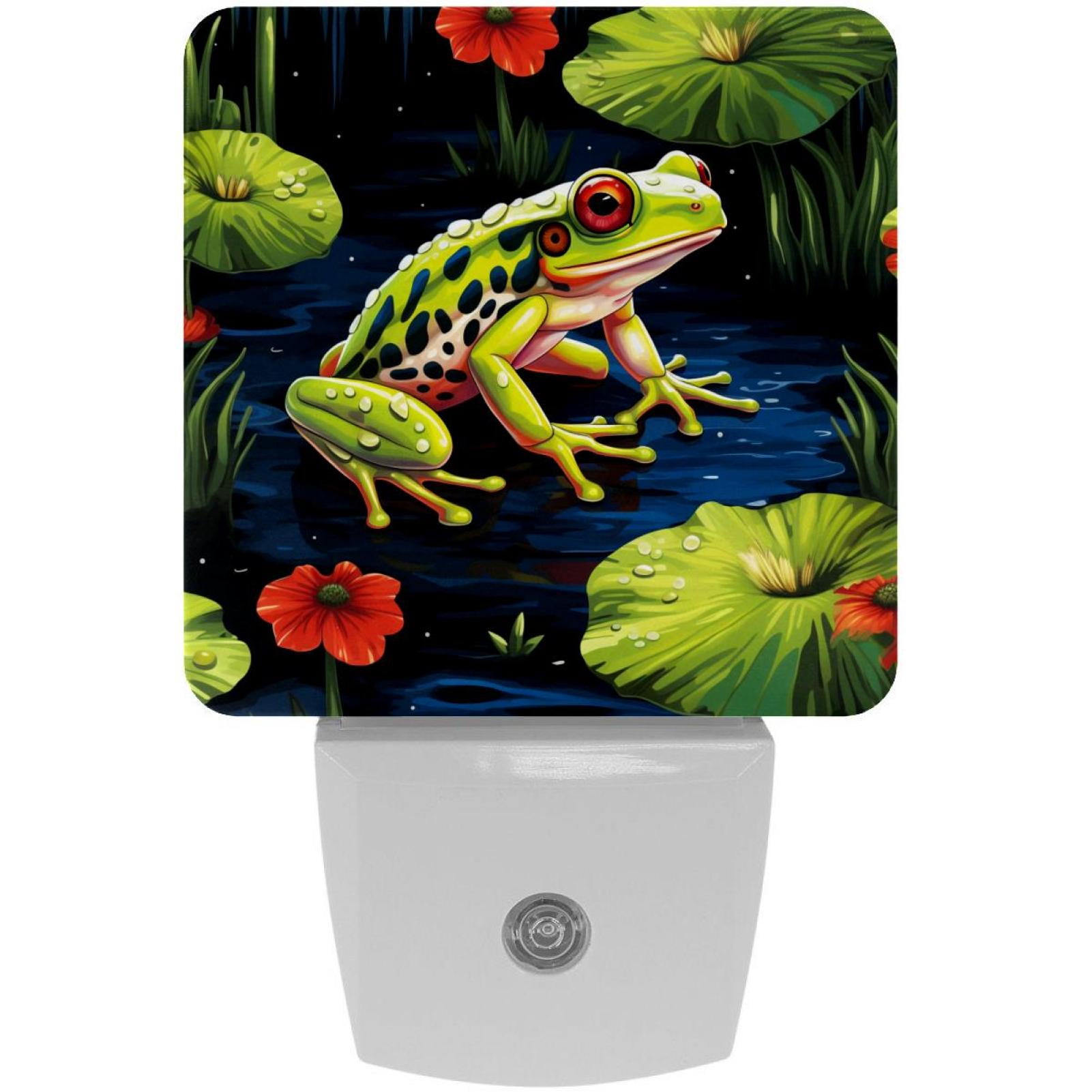 2 Pack Night Light for Kids, Frog with Lotus Leaf Night Light Plug into ...