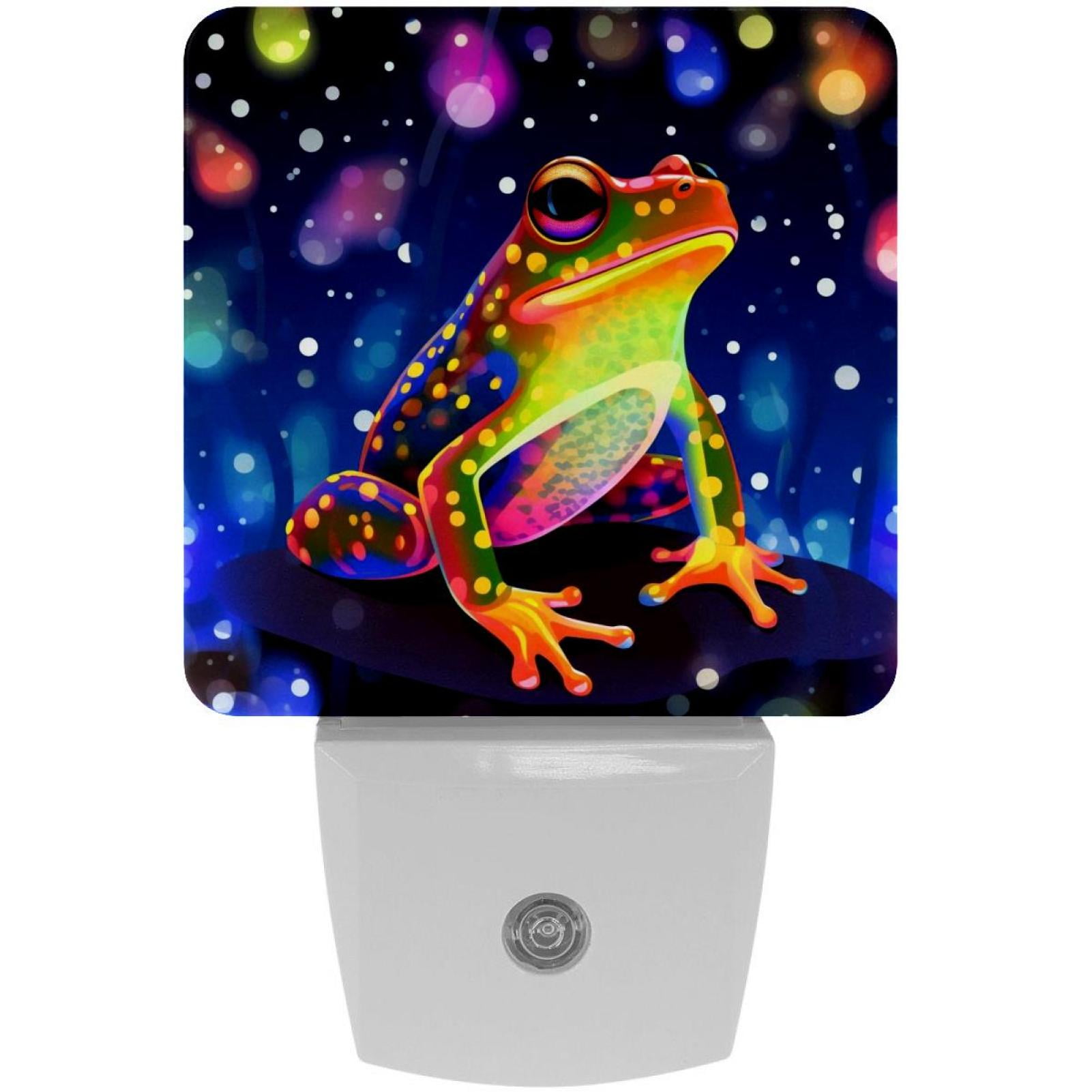 2 Pack Night Light for Kids, Frog Starry Sky Colorful Night Light Plug ...