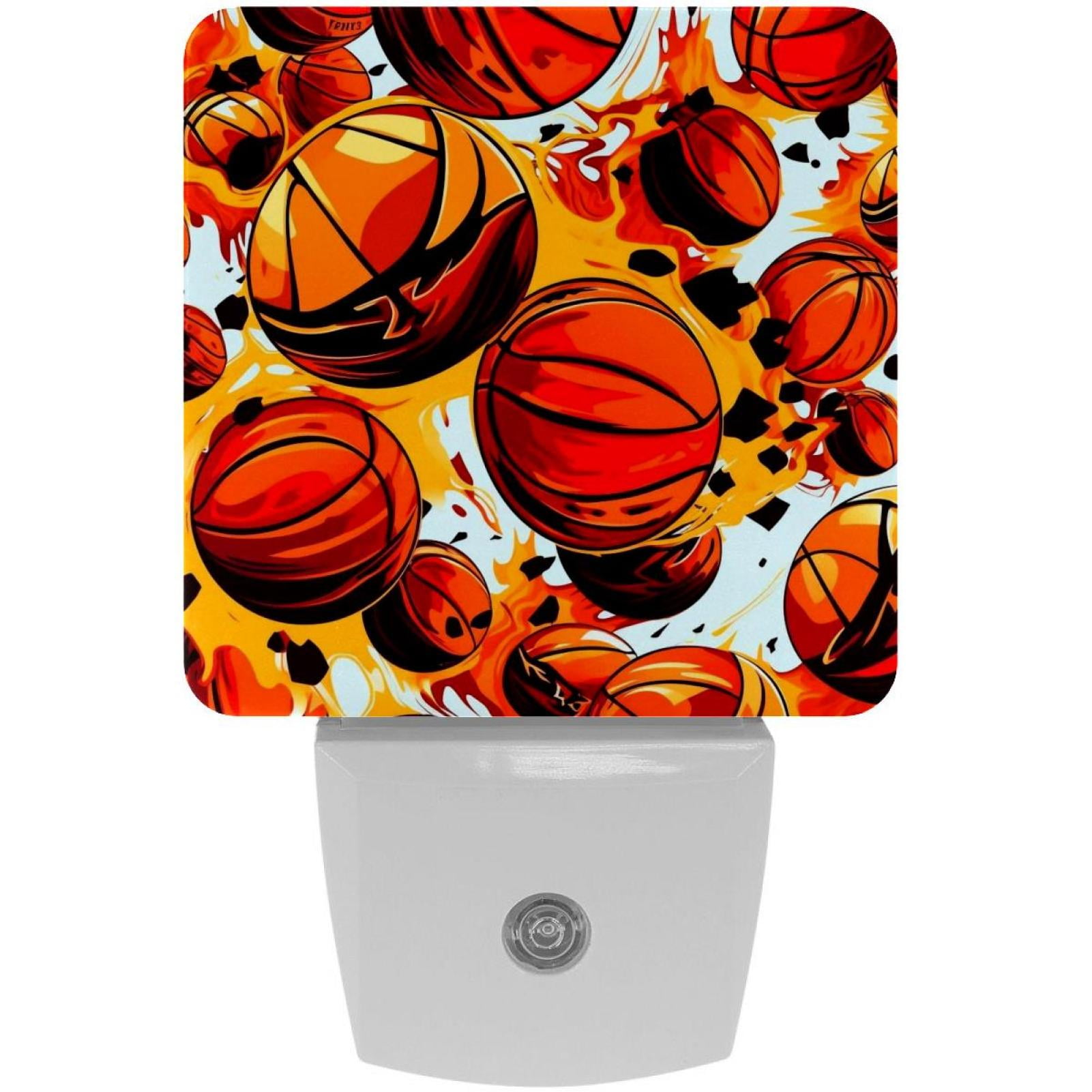 2 Pack Night Light for Kids, Funny Basketball Pattern Night Light Plug ...