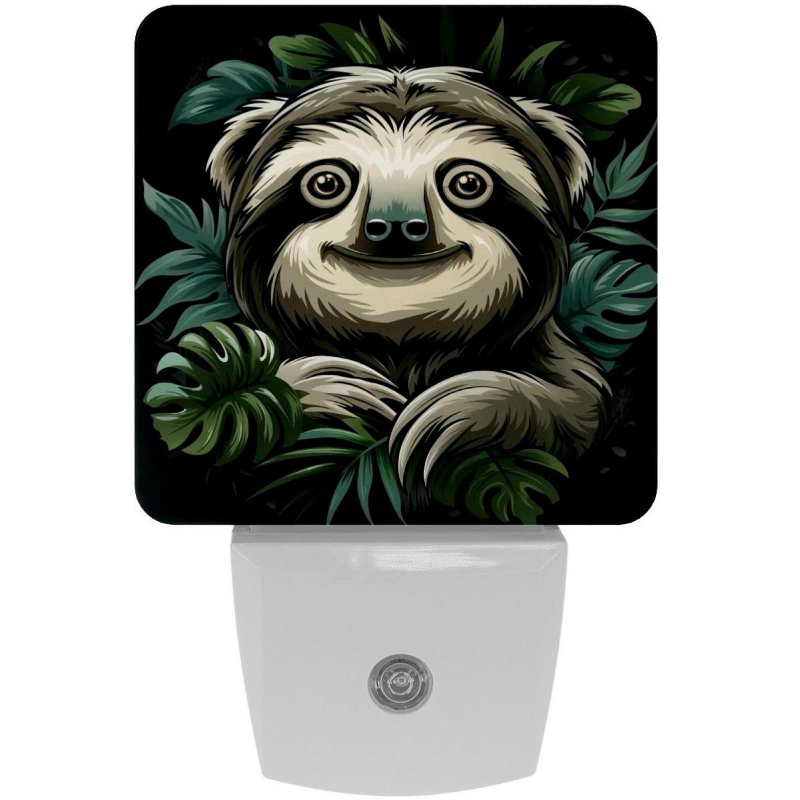 2 Pack Night Light for Kids, Lovely Jungle Sloth Night Light Plug into ...
