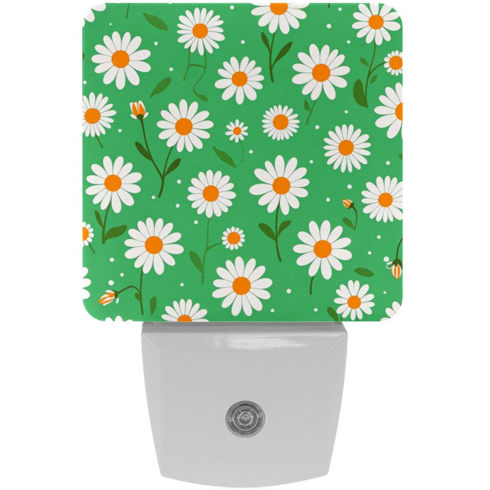 2 Pack Night Light for Kids, Polka Dot Daisies Prints Night Light Plug ...