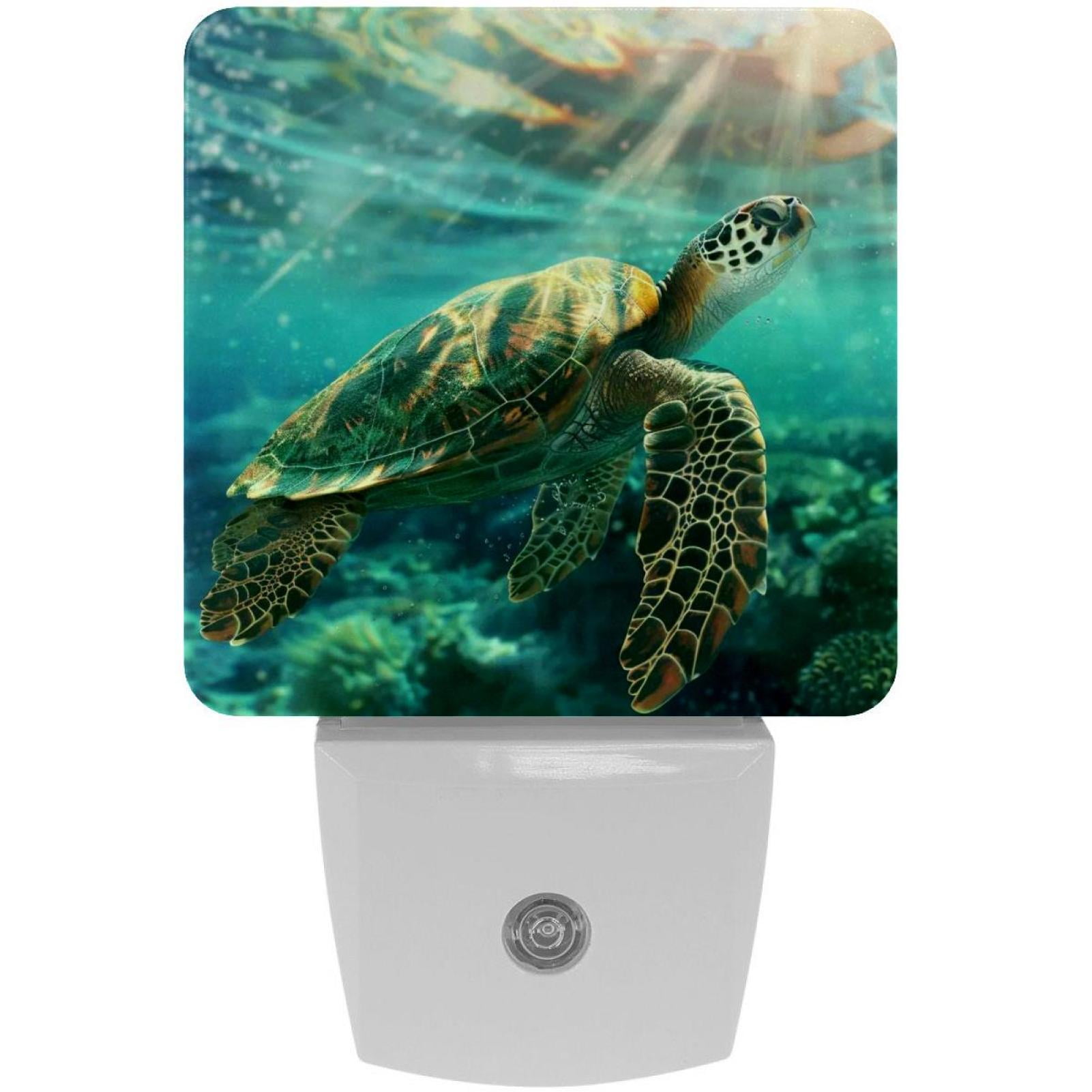2 Pack Night Light for Kids, Sea Turtle Green Night Light Plug into ...
