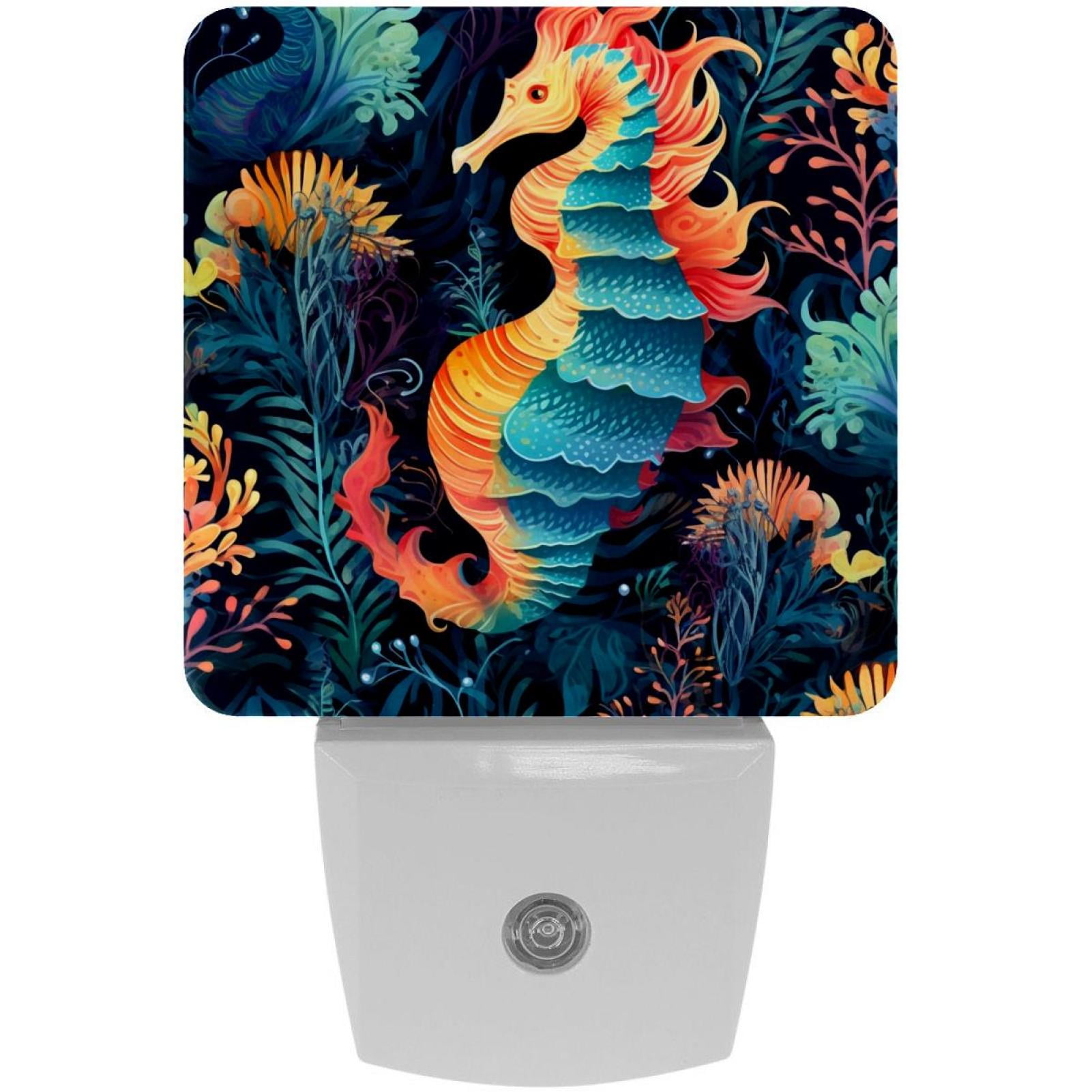 2 Pack Night Light for Kids, Seahorse Color Night Light Plug into Wall ...