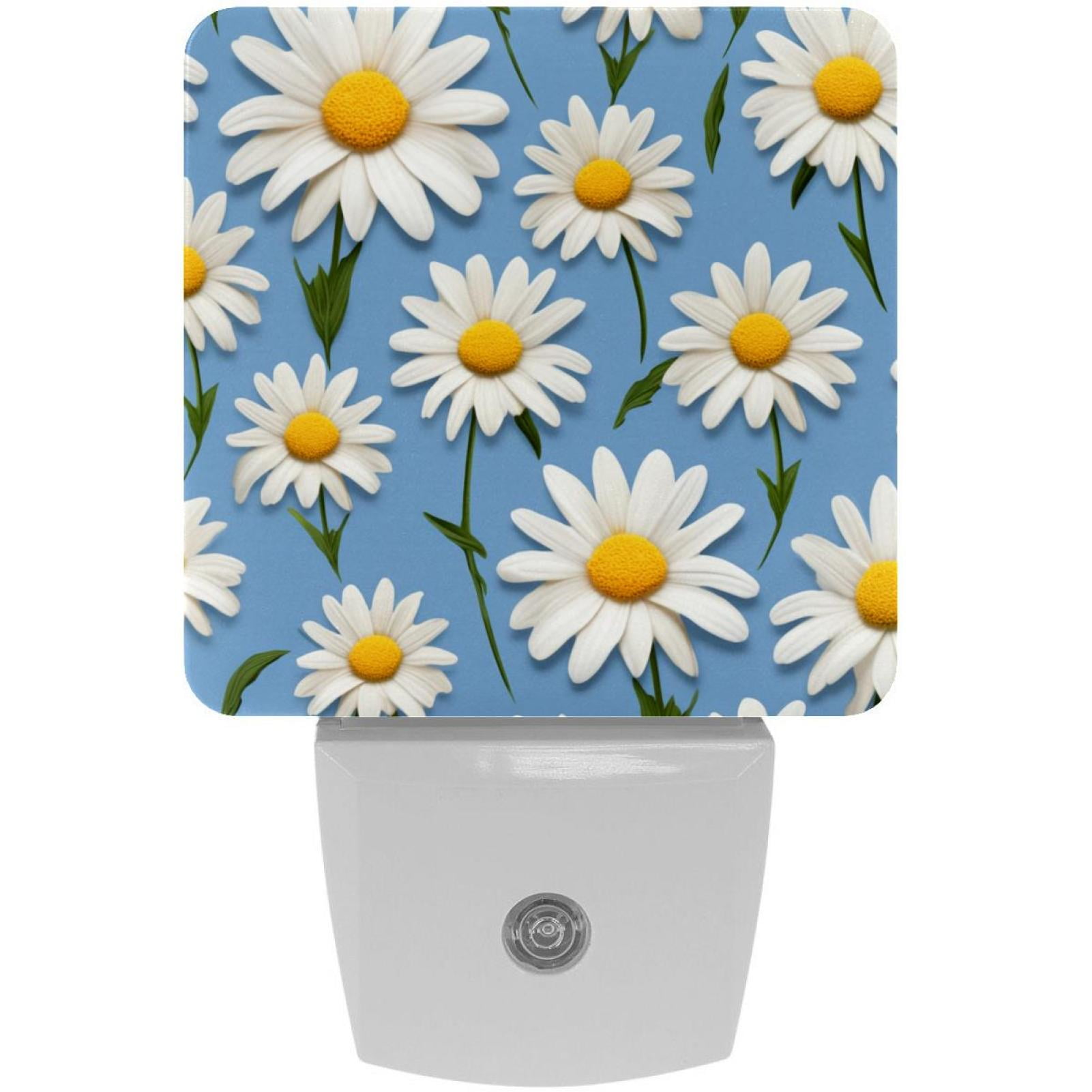 2 Pack Night Light for Kids, Small Daisy Pattern Night Light Plug into ...