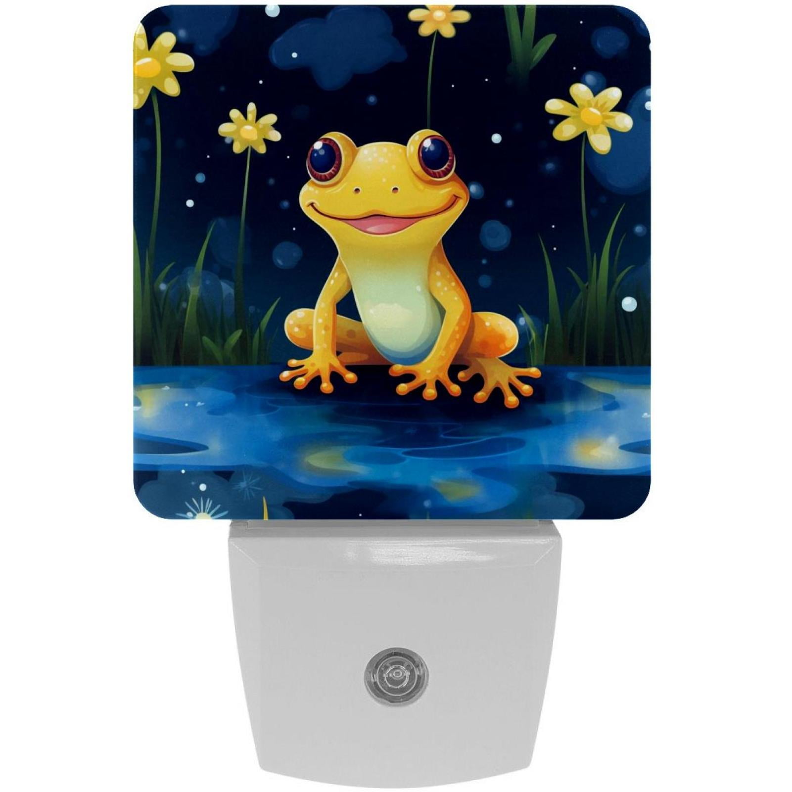 2 Pack Night Light for Kids, Starry Sky Frog Flower Yellow Night Light ...