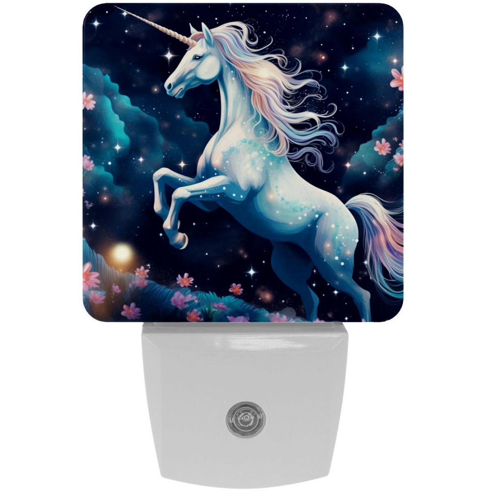 2 Pack Night Light for Kids, Starry Sky Unicorn Painted Night Light ...