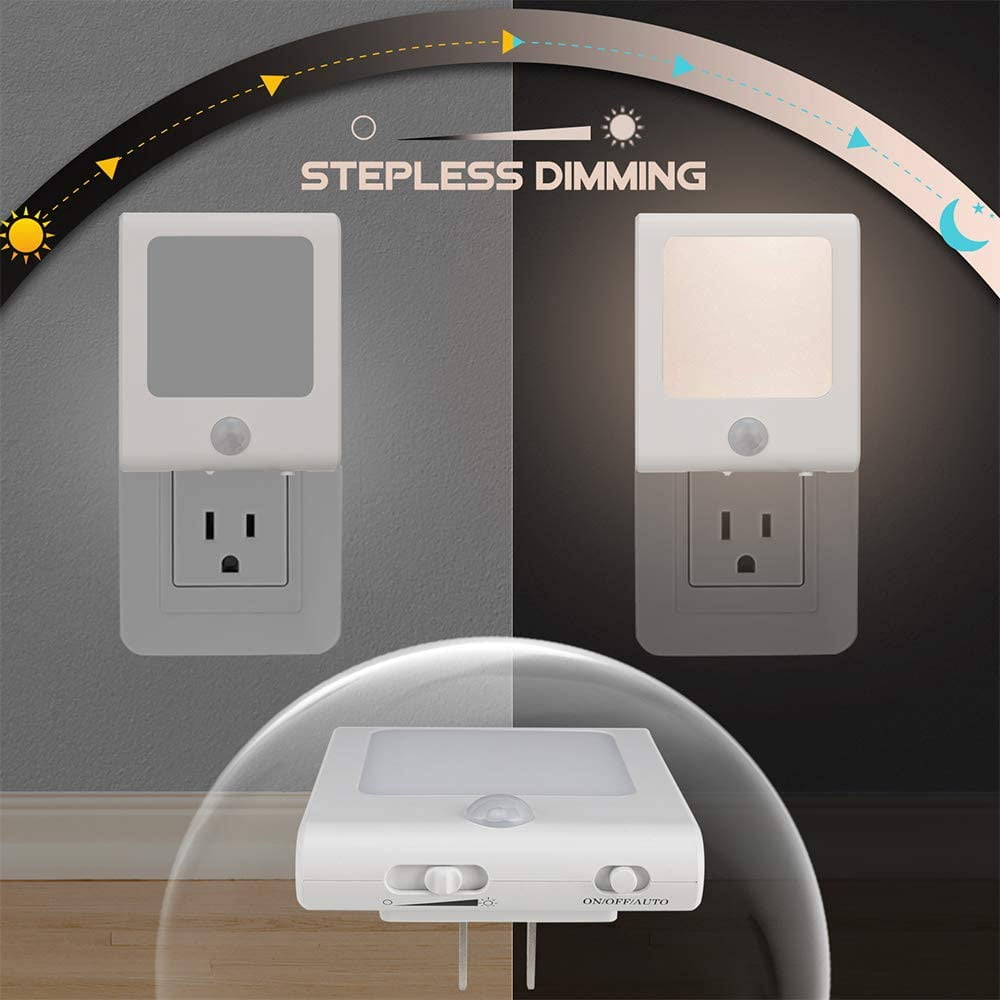 2 Pack Night Light, Plug in Nightlight with Auto Dusk to Dawn Sensor ...