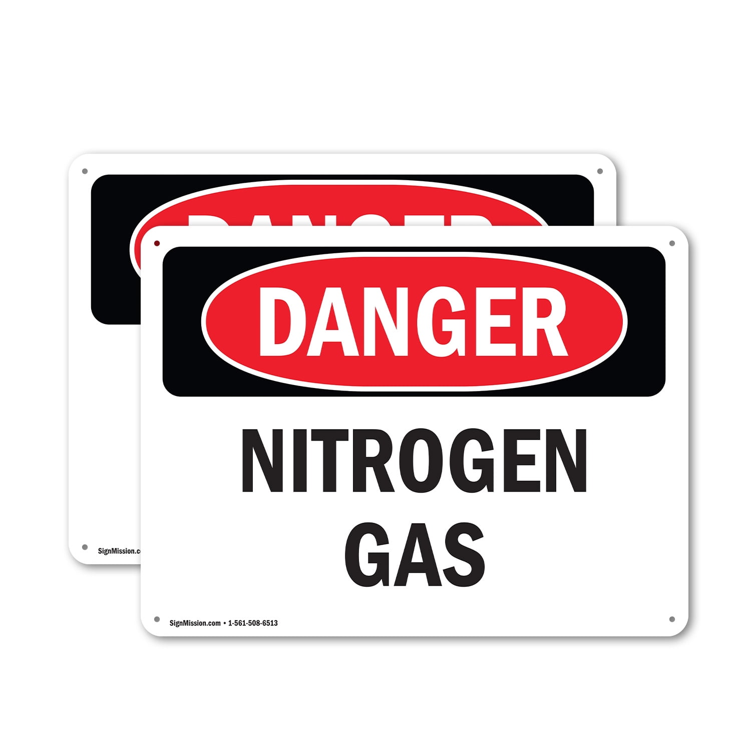 (2 Pack) Nitrogen Gas OSHA Danger Sign 10 Inch X 7 Inch Indoor ...