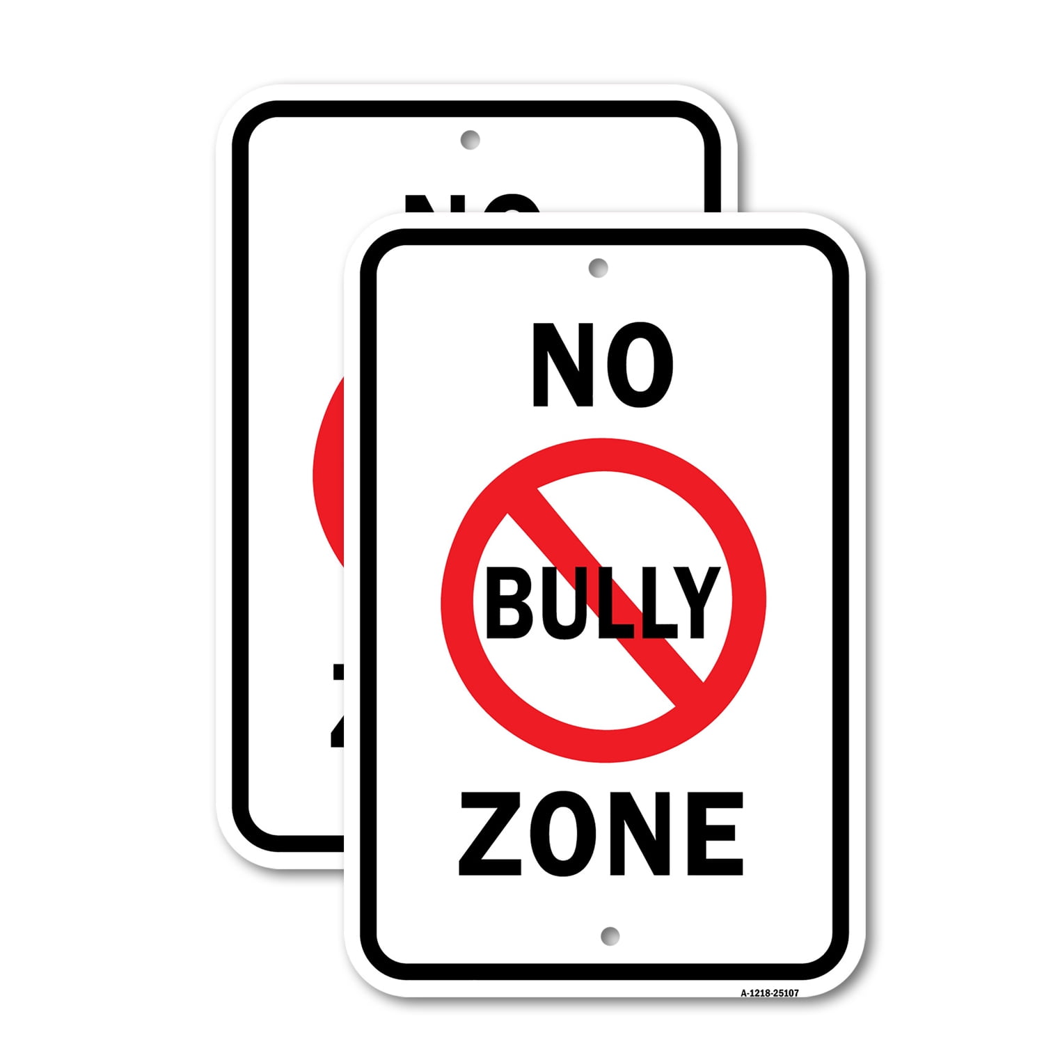 (2 Pack) No Bully Zone | 18" X 24" Heavy-Gauge Aluminum Sign | Rust ...