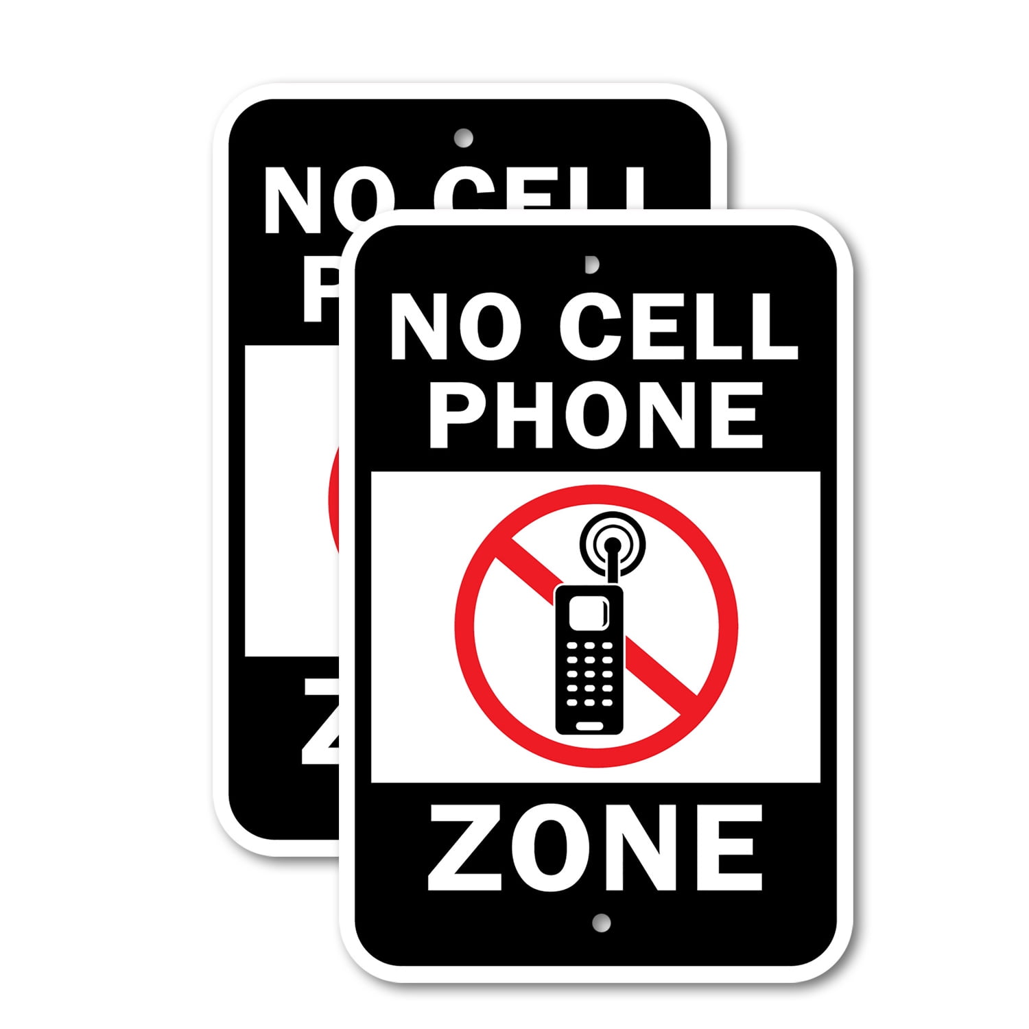 (2 Pack) No Cell Phone Zone | 18" X 24" Heavy-Gauge Aluminum Sign ...