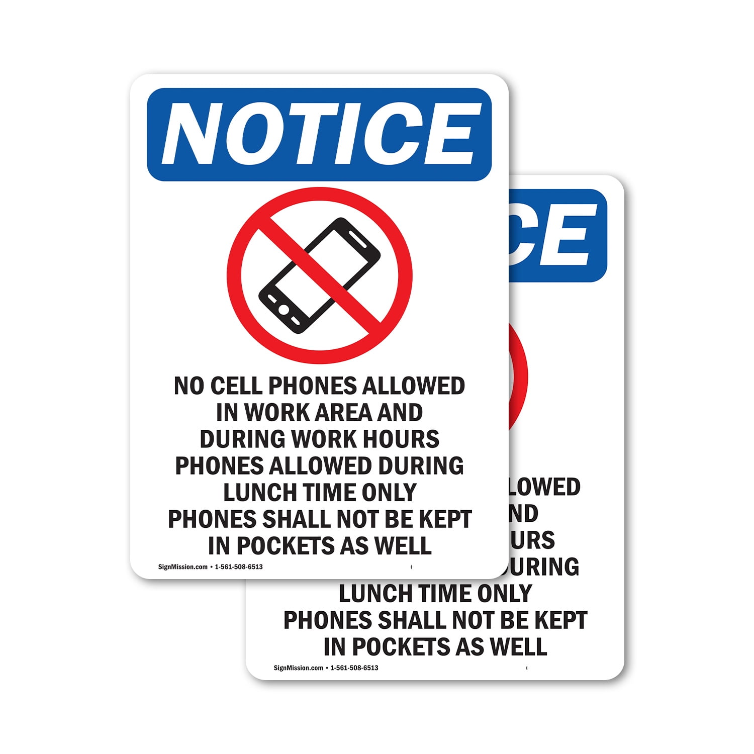 (2 Pack) No Cell Phones Allowed Sign - Walmart.com