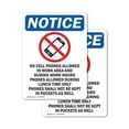 (2 Pack) No Cell Phones Allowed Sign - Walmart Business Supplies