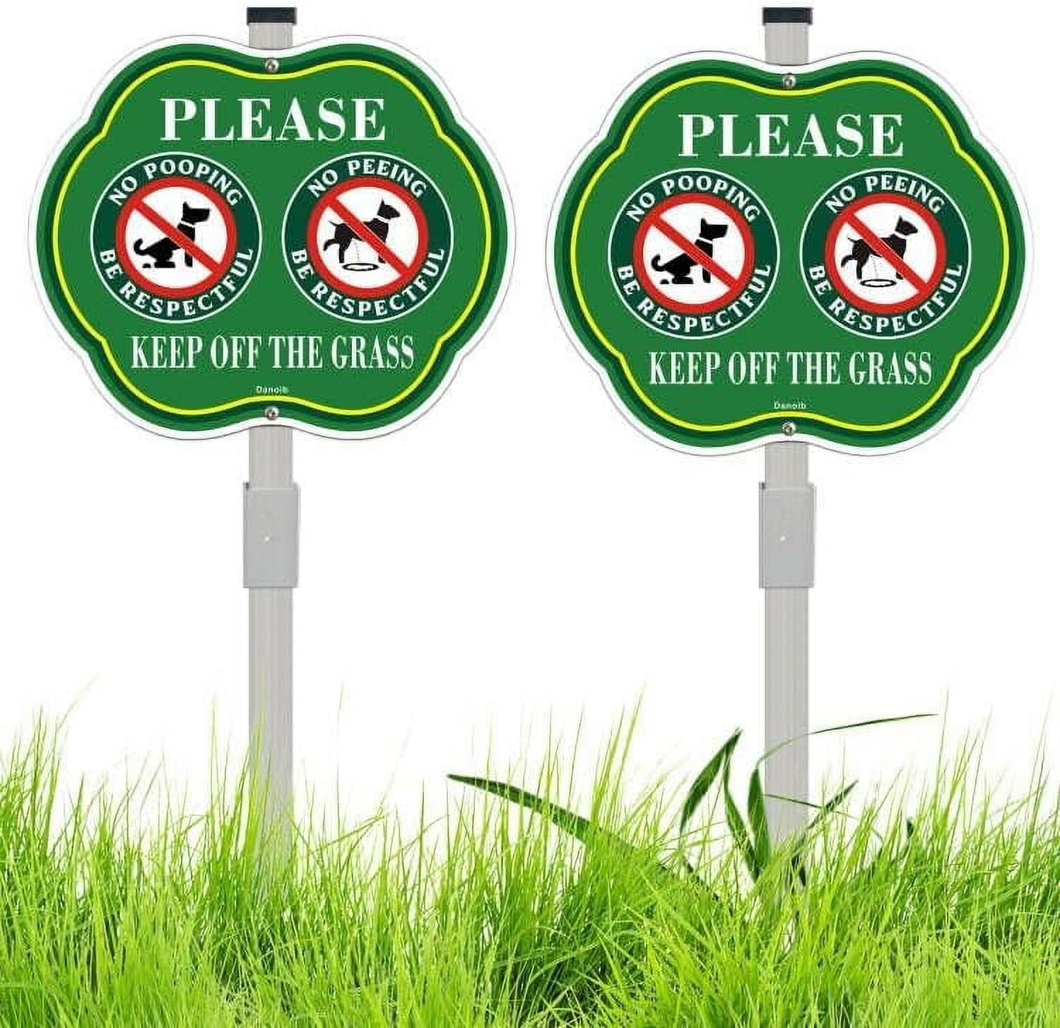 2 Pack No Dog Poop Signs for Yard - PLEASE KEEP OFF THE GRASS Signs ...