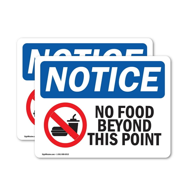 (2 Pack) No Food Beyond This Point Sign - Walmart.com