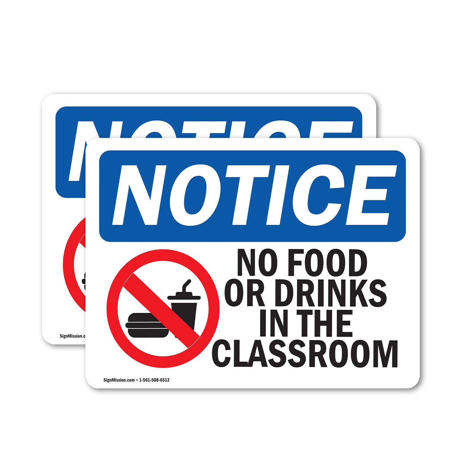 (2 Pack) No Food Or Drinks In The Classroom Sign - Walmart.com