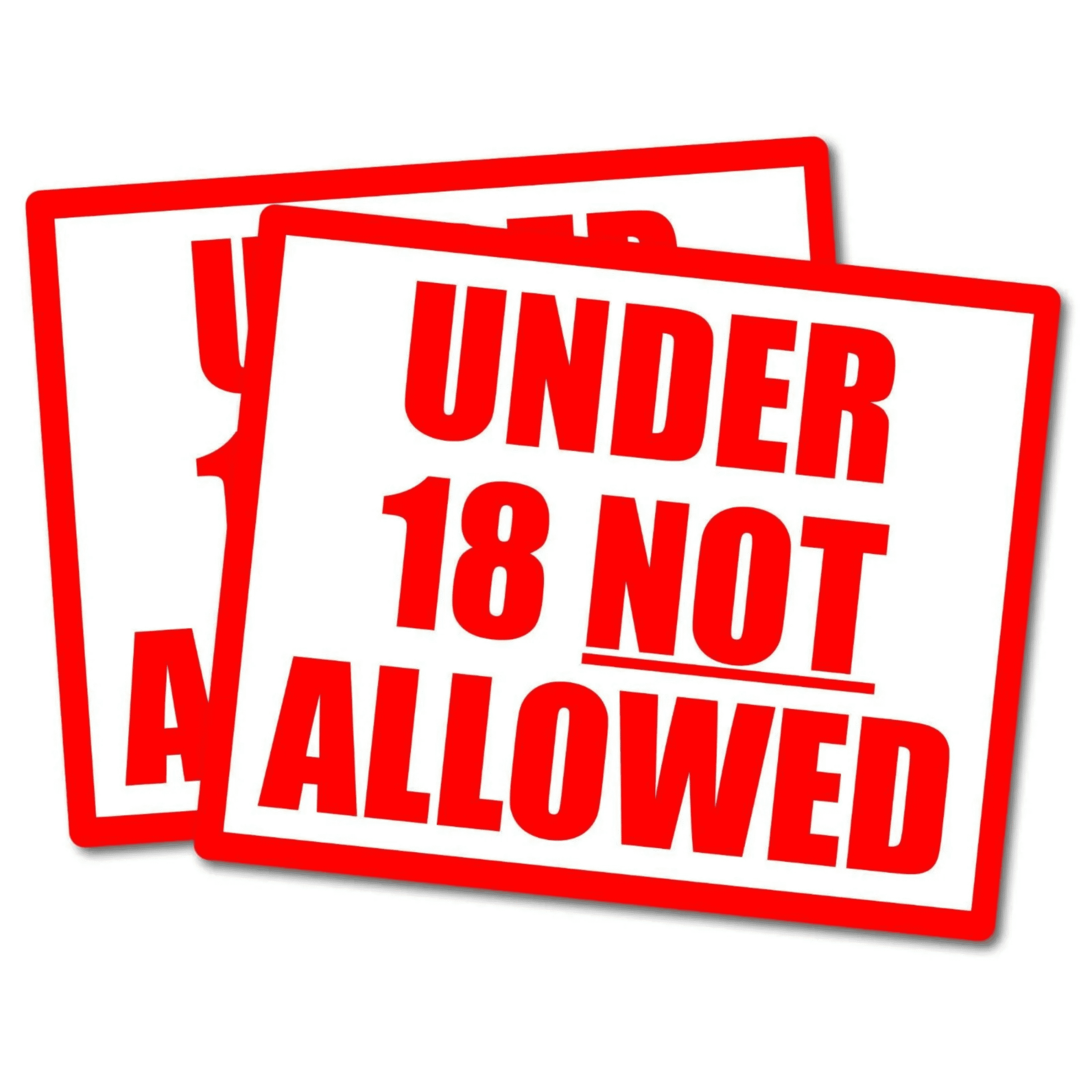 2 Pack - No One Under 18 Allowed Restaurant Bar Store Business Vinyl ...