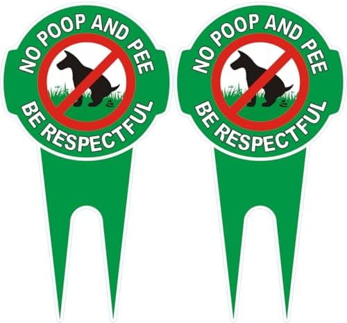 2 Pack No Pooping Dog Signs for Yard with Stake Double Sided 12" x 6 ...