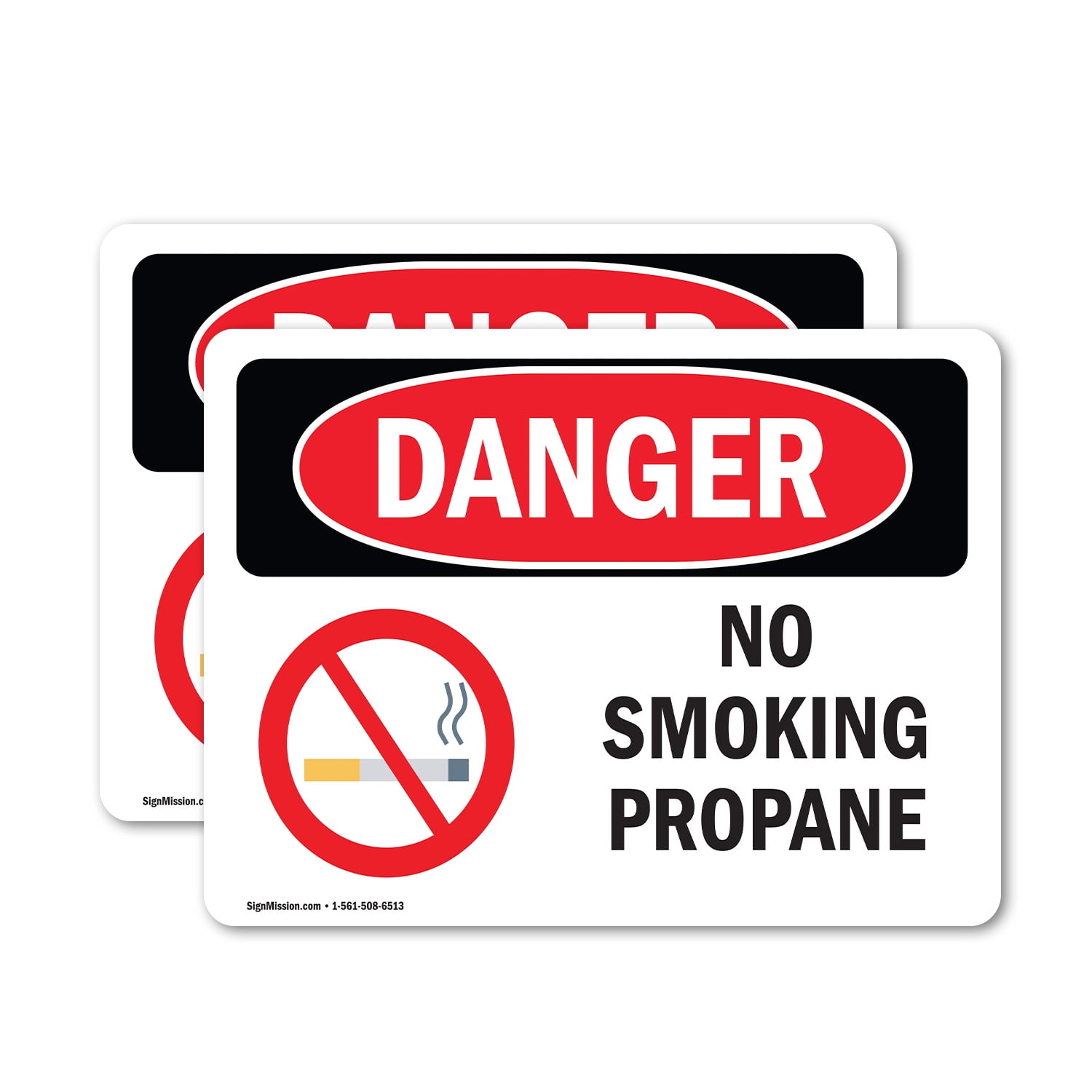 (2 Pack) No Smoking Propane OSHA Danger Sign 24 Inch X 18 Inch Vinyl ...