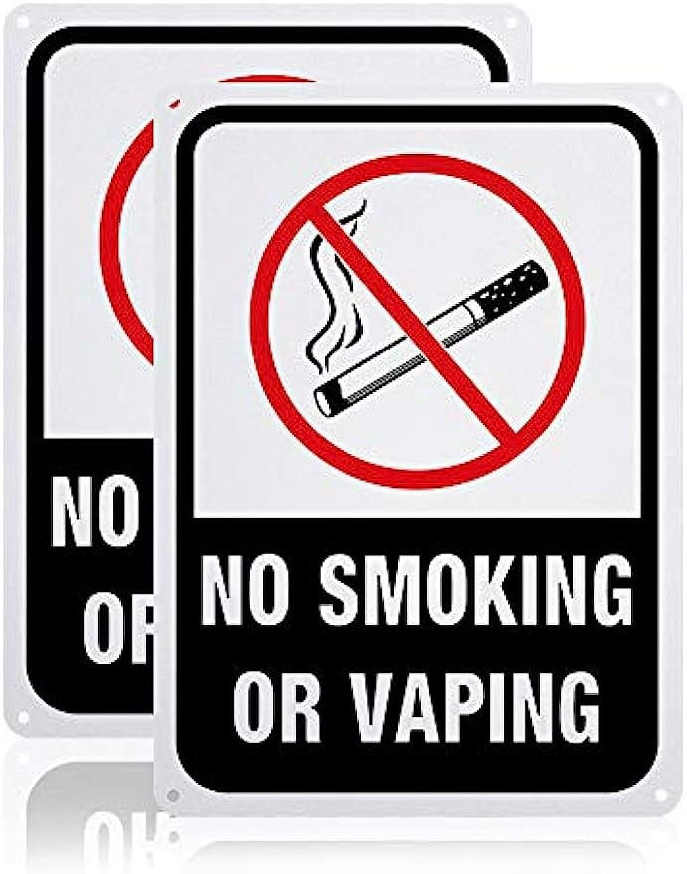 2pc 2 Pack No Smoking or Vaping Warning Signs 40 Mil Aluminum Stop ...