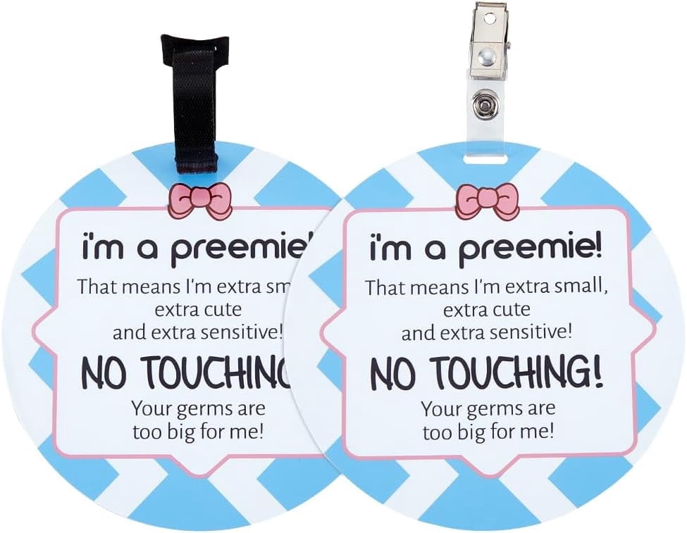 2 Pack No Touching Baby Car Seat Sign No Kissing Baby Stroller Tag with ...