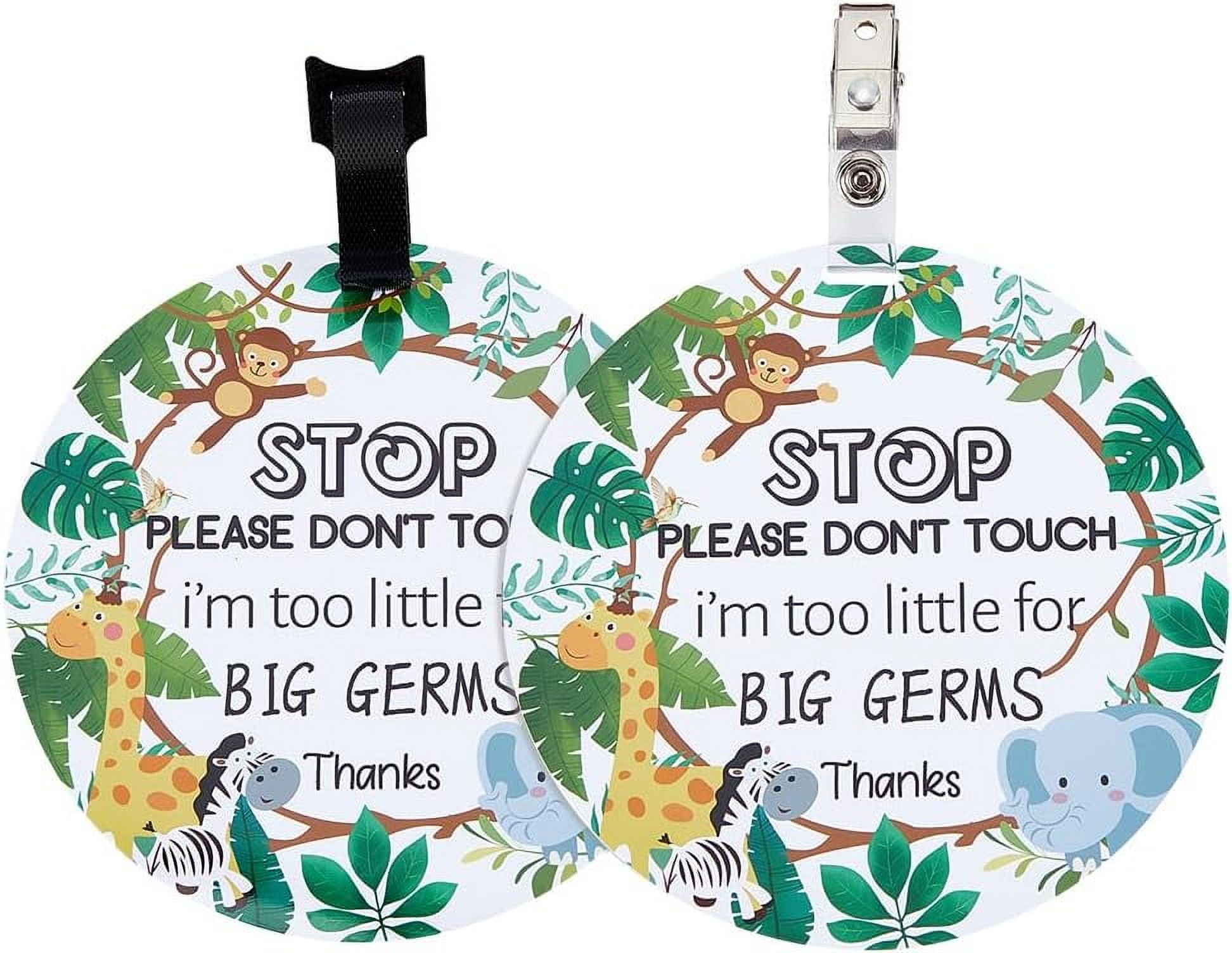 2 Pack No Touching Baby Car Seat Sign No Kissing Baby Stroller Tag with ...