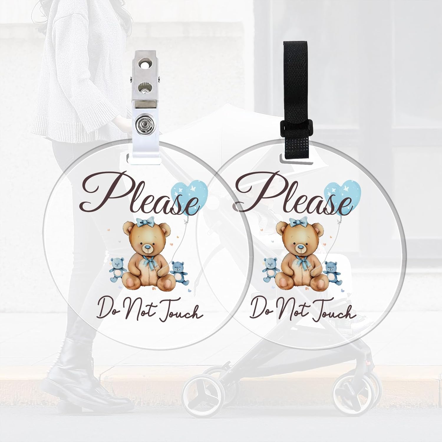 2 Pack No Touching Baby Sign Balloon&Bear No Touching or Kissing Baby ...