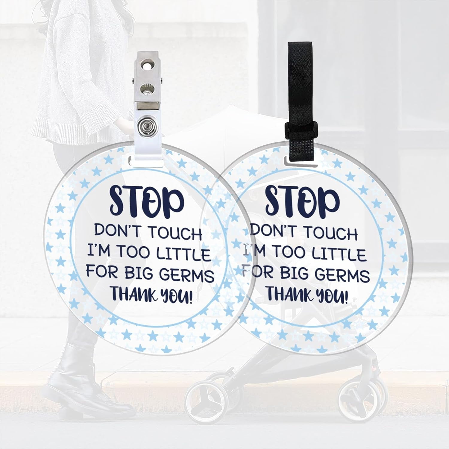 2 Pack No Touching Baby Sign Blue Star No Touching or Kissing Baby ...