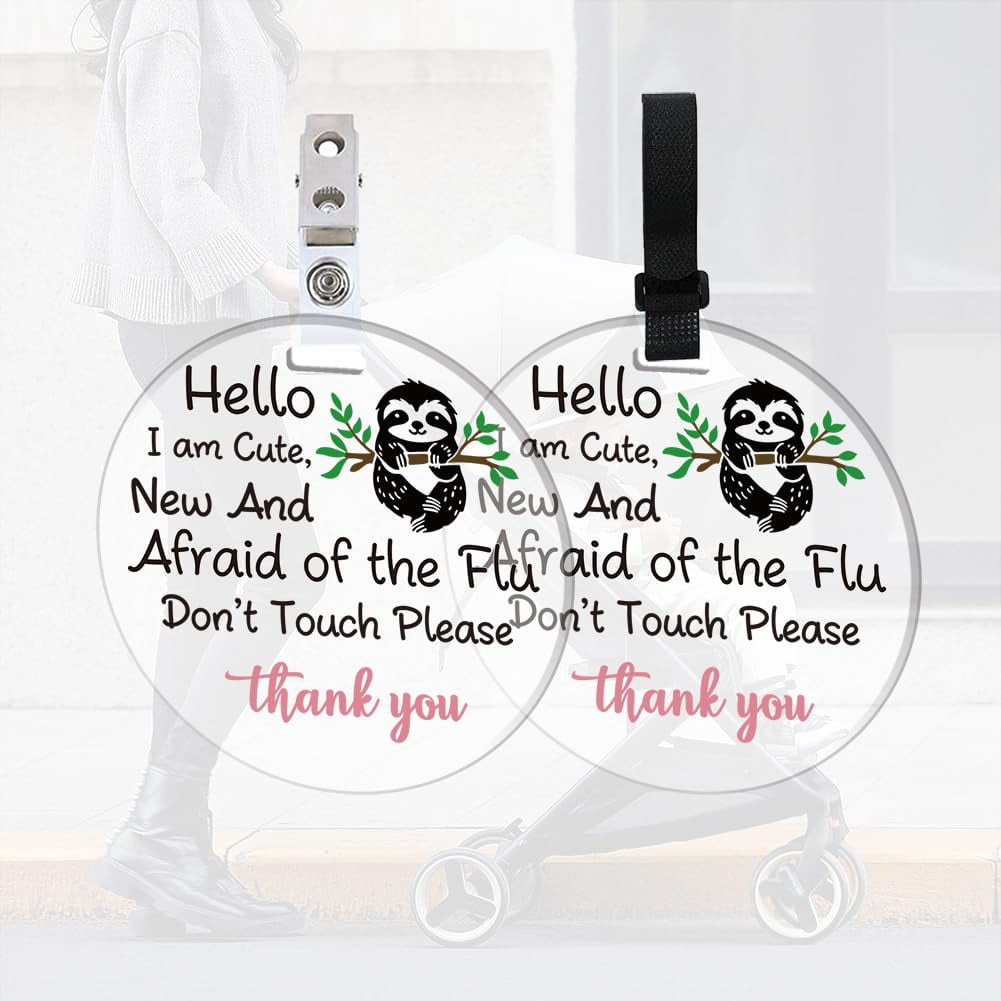 2 Pack No Touching Baby Sign Sloth No Touching or Kissing Baby Stroller ...