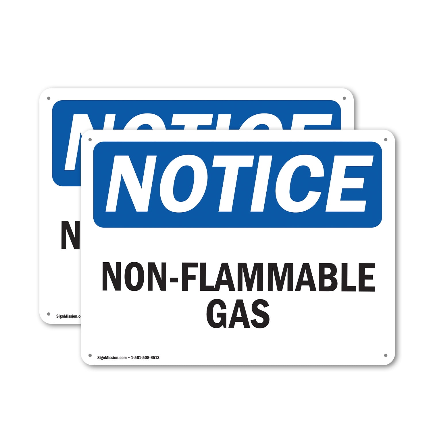 (2 Pack) Non-Flammable Gases OSHA Notice Sign 24 Inch X 18 Inch Plastic ...